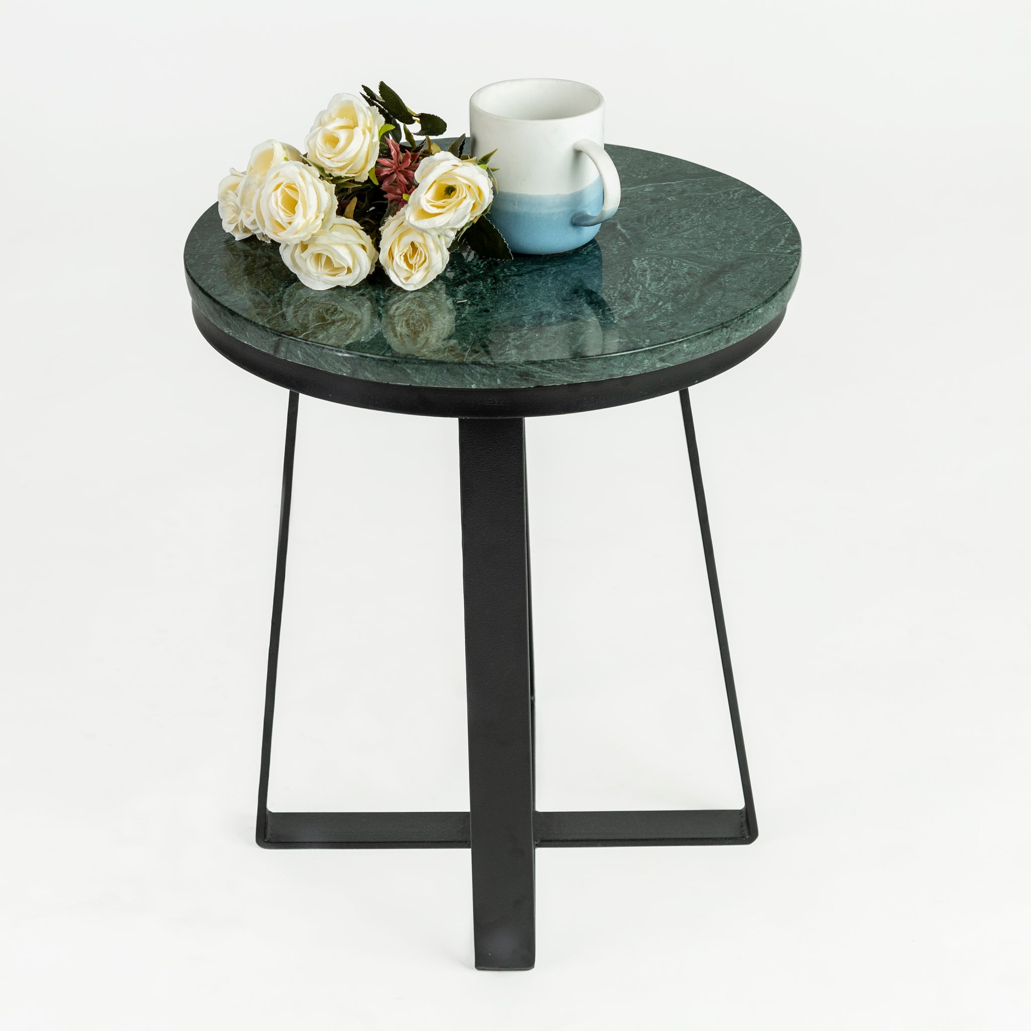 Green marble end table store